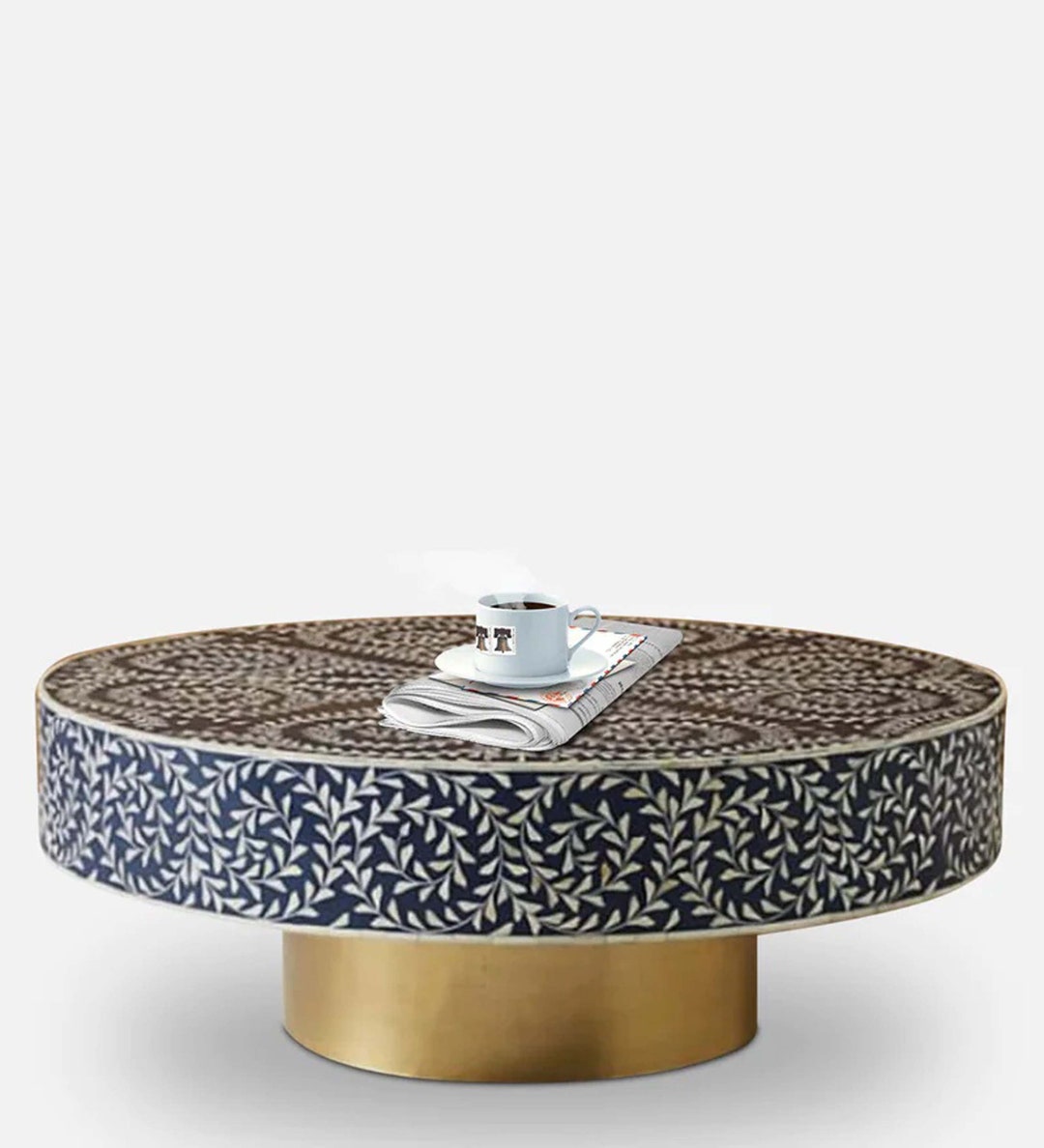 Handmade Bone Inlay Round Coffee Table Unparalleled - Etsy