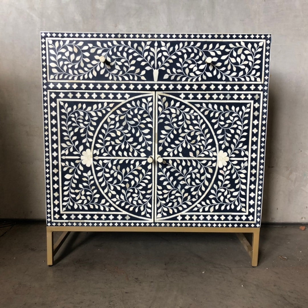 Bone Inlay Floral Drawer Side Board, Bone Inlay Buffet, Bone Inlay ...