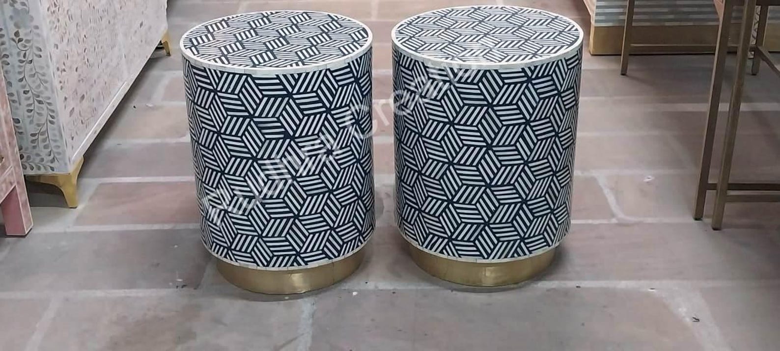 Bone Inlay Bed Side, Bone Inlay End Table, Bone Inlay Corner Table ...