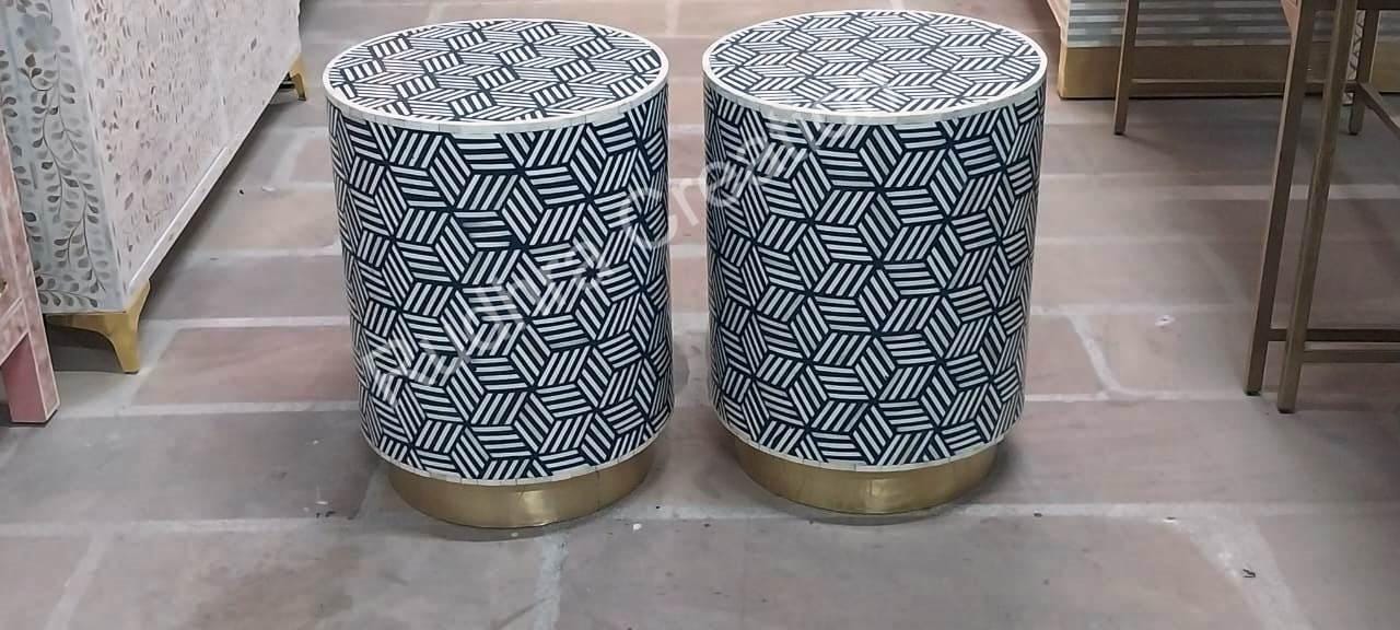 Bone Inlay Bed Side, Bone Inlay End Table, Bone Inlay Corner Table ...