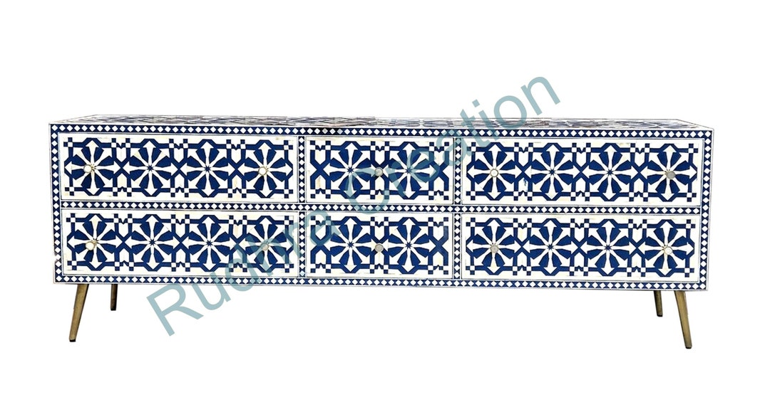 Bone Inlay Media Console | Bone Inlay Media Storage | Bone Inlay TV ...