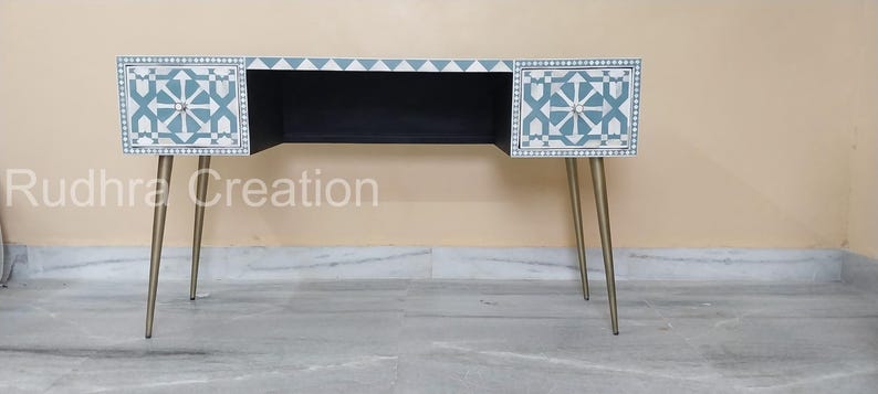 Bone Inlay Work Desk, Bone Inlay Study Desk, Bone Inlay Vanity Table ...