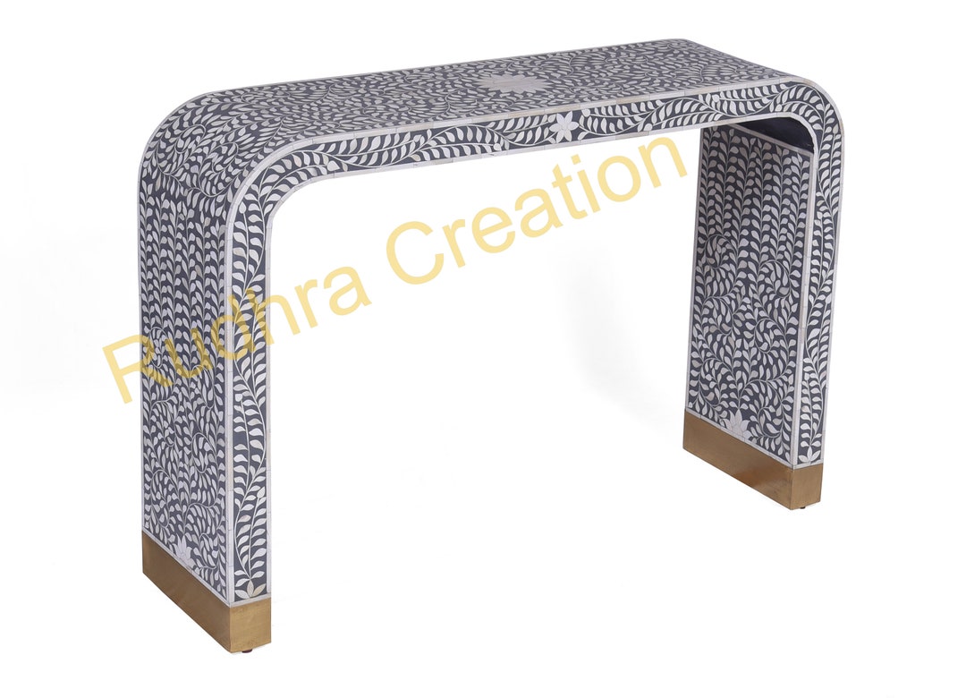 Bone Inlay Console Table, Bone Inlay Work Desk, Bone Inlay Vanity Desk ...