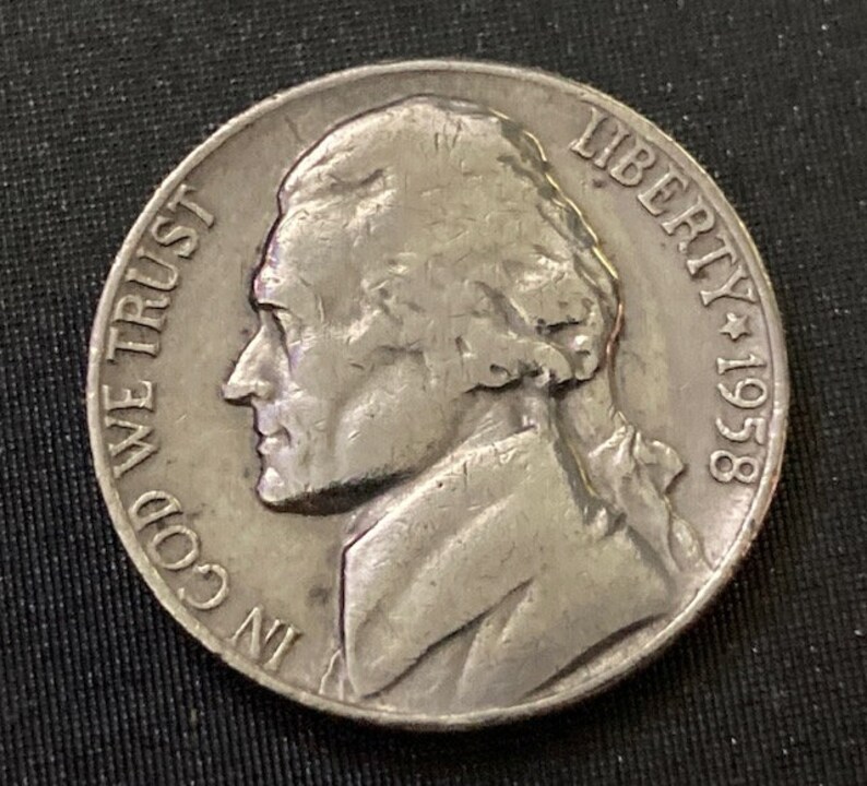 1958 Jefferson Nickel D Mint Mark US Coin - Collectible Numismatic - Etsy