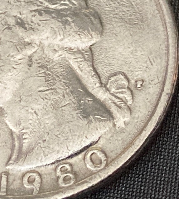 RARE 1980 Filled "p" Mint Mark Error Coin - Washington Quarter US - Etsy