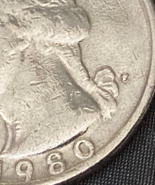 RARE 1980 Filled "p" Mint Mark Error Coin - Washington Quarter US - Etsy