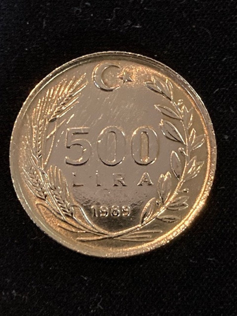 1989 Turkey 500 Lira Coin Mustafa Kemal Atatürk Portrait - Etsy