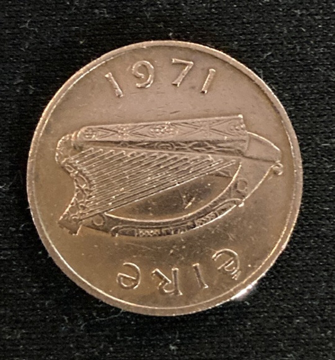 Ireland 1P 1971 Coin - Vintage Irish Penny Collectible - Etsy