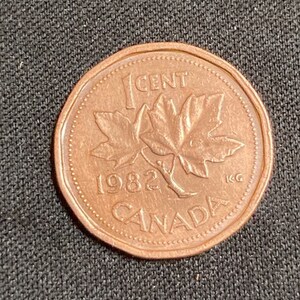 1982 One Cent Coin Canada - Canadian Penny Collectible - Etsy