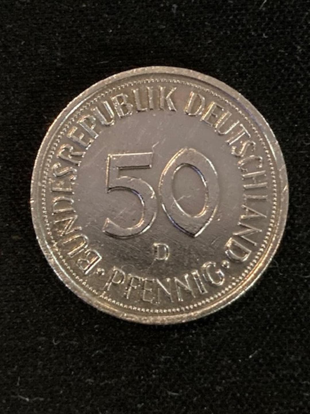 50 Pfennig 1989D Germany Coin - Copper-nickel Numismatic Collectible - Etsy