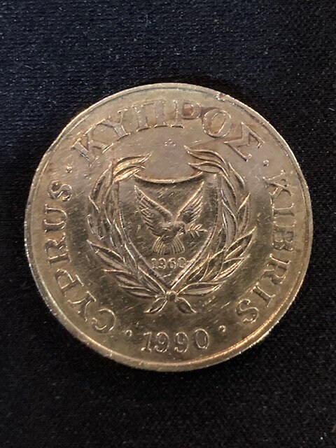 1990 Cyprus 20 Cents Coin Vintage Cypriot Currency - Etsy