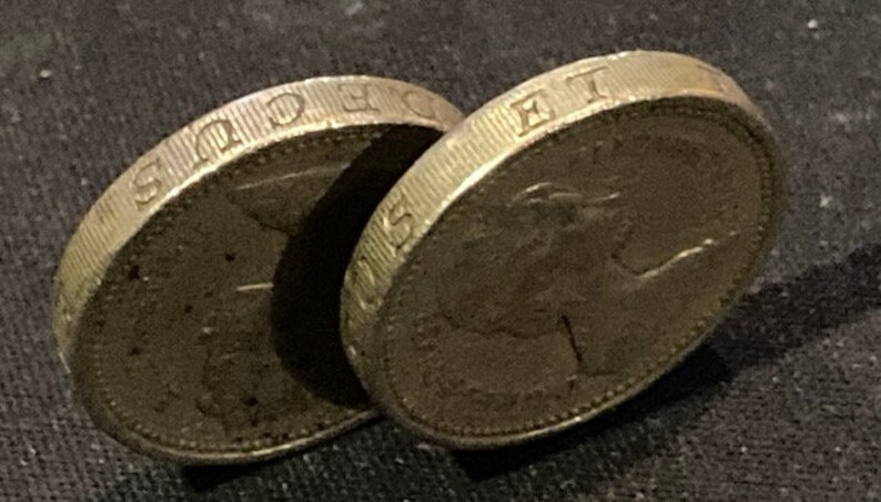 Rarest Find! Two 1983 One Pound Coins 1. Error Coin Upside Down DECUS ...