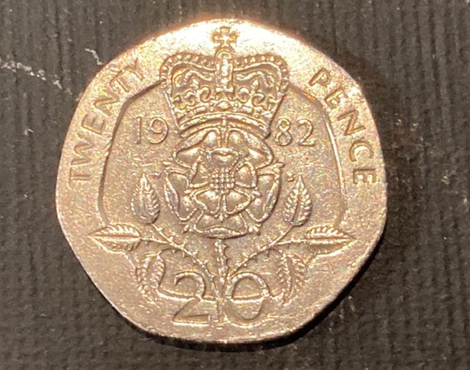 1982 Twenty Pence Coin UK - Rare and Historic British Currency - Etsy