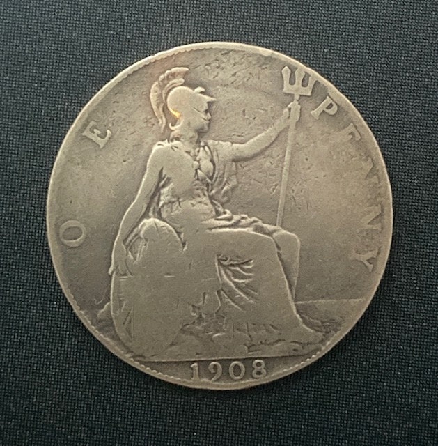 One Penny 1908 UK King Edward VII Rare British Coin Collectible - Etsy