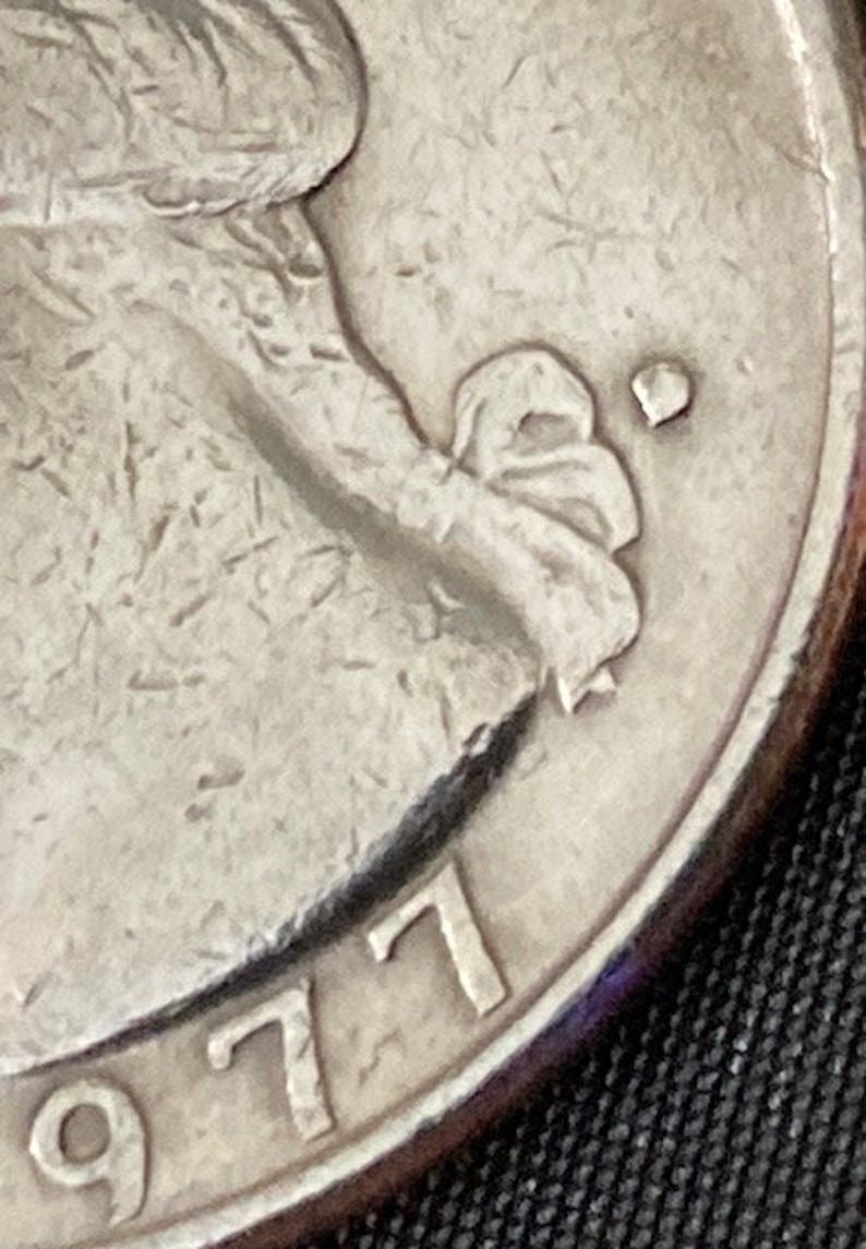 Rare Error Coin: 1977 Filled D Mint Mark Washington Quarter - Unique ...