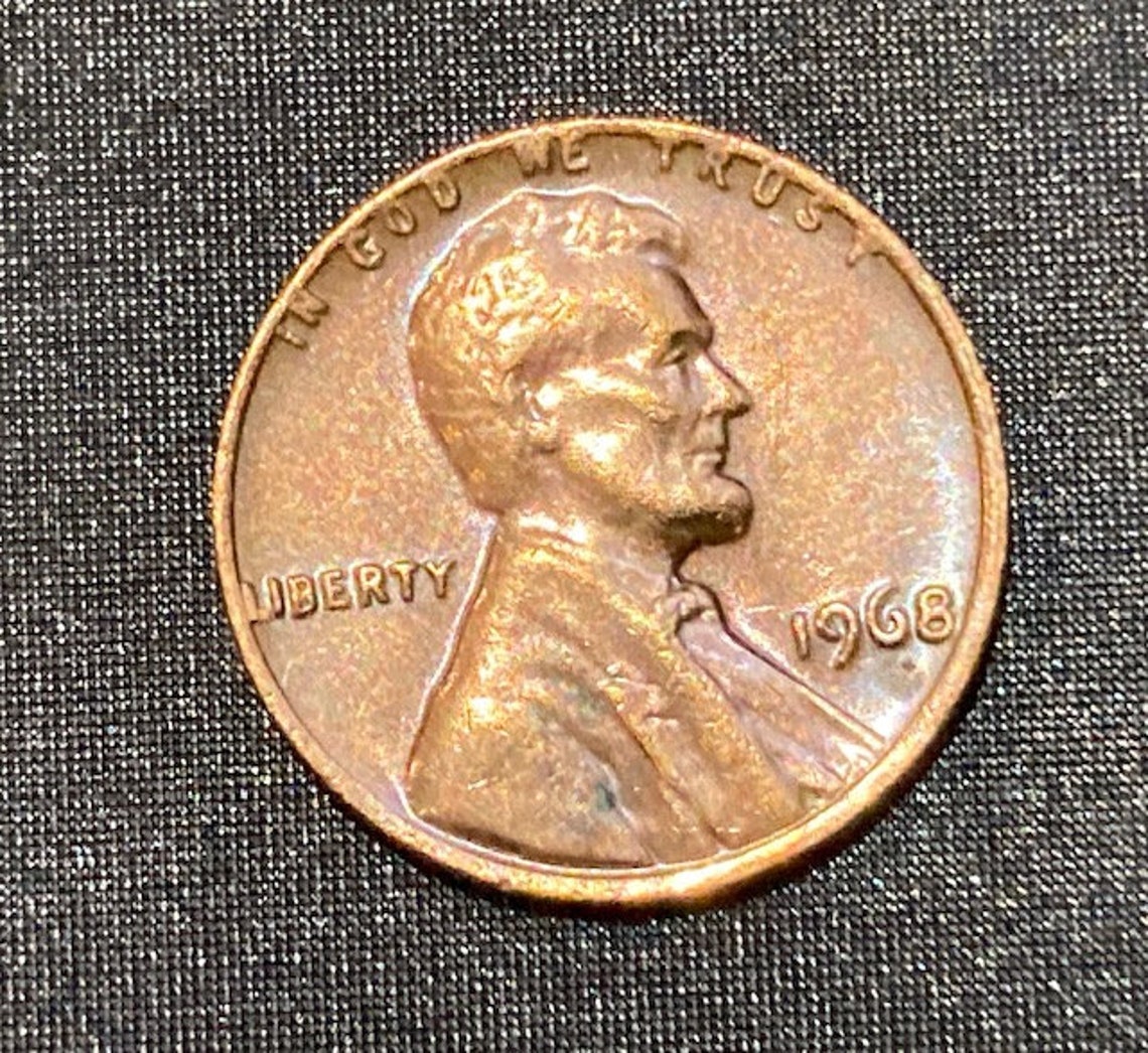 1968 No Mint Mark Lincoln Penny US Coin - Etsy