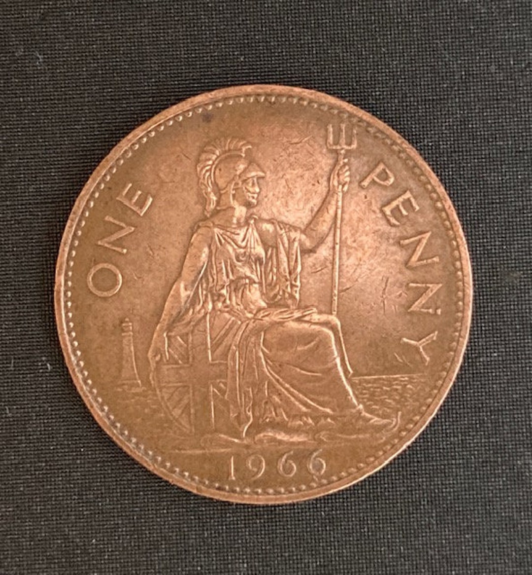 1966 One Penny UK Coin - Vintage British Currency Collectible - Etsy