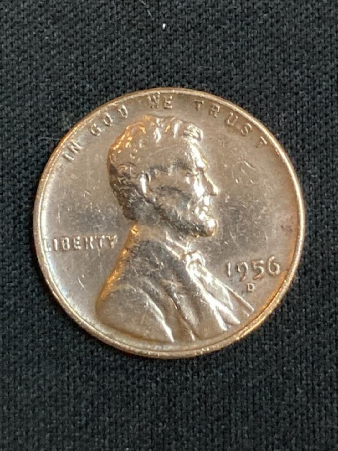 1956 Lincoln Wheat Penny D Mint Mark - Vintage American Coin ...