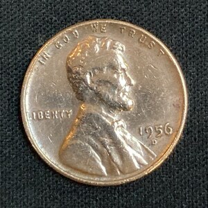 1956 Lincoln Wheat Penny D Mint Mark - Vintage American Coin ...
