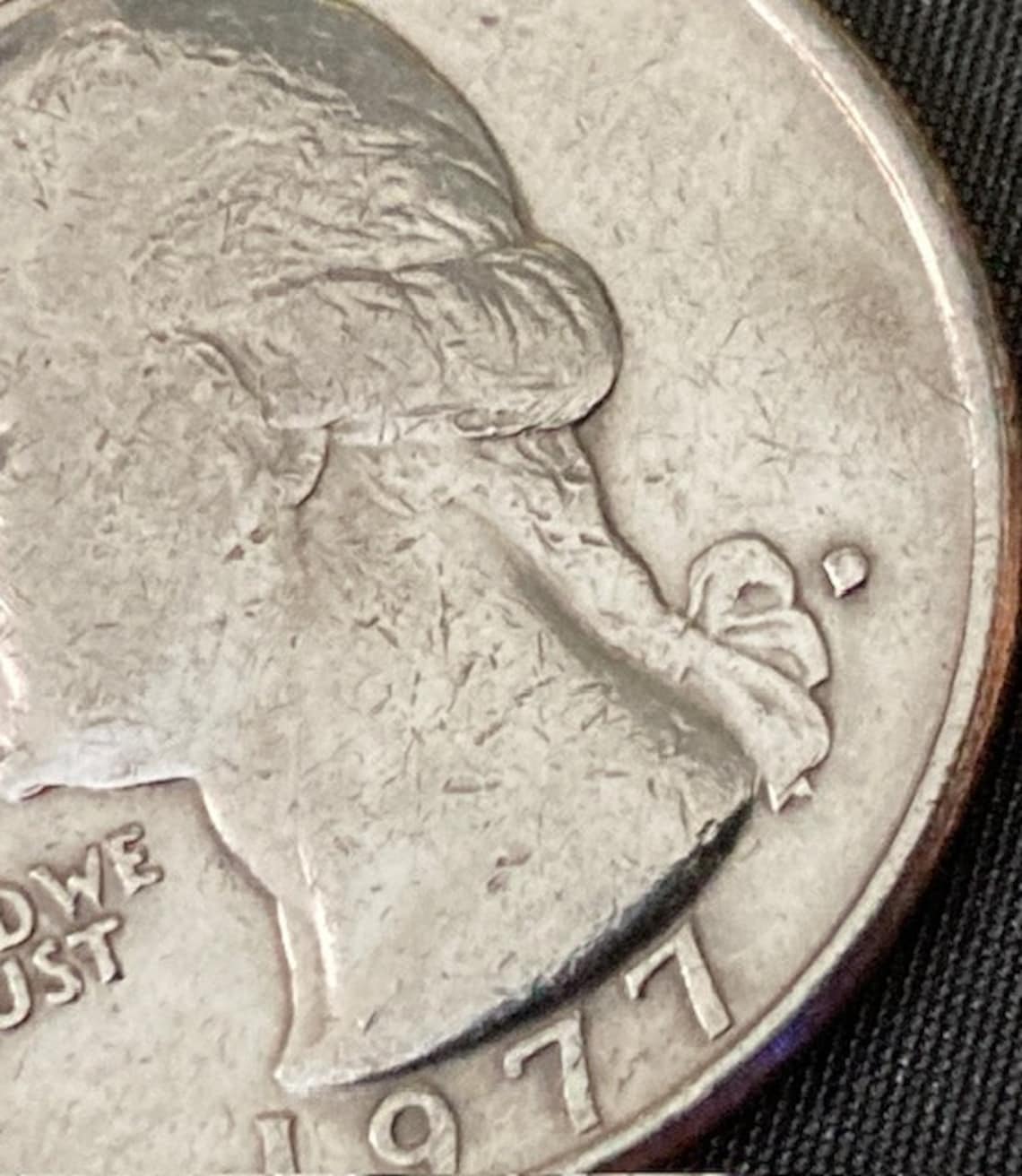 Rare Error Coin: 1977 Filled D Mint Mark Washington Quarter - Unique ...