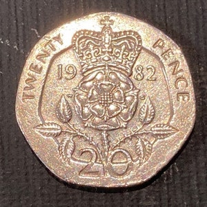 1982 Twenty Pence Coin UK - Rare and Historic British Currency - Etsy