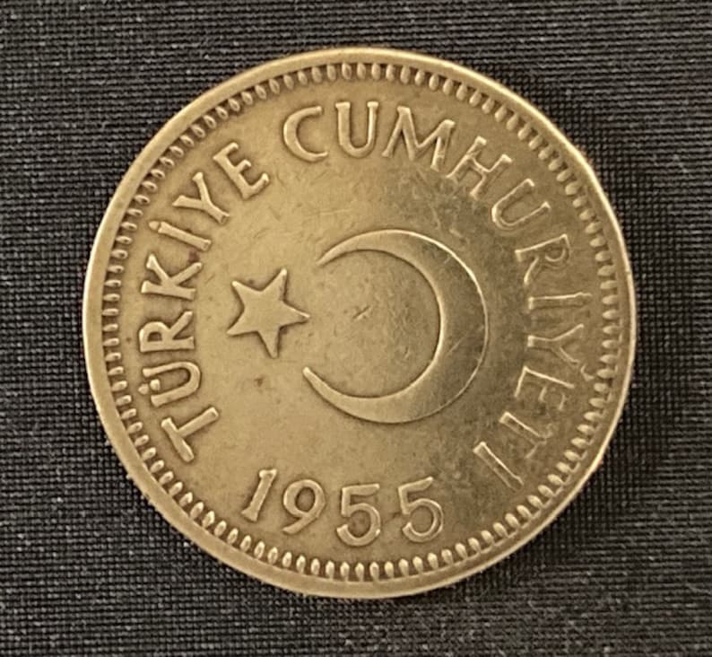 1955 Turkey 25 Kurus Coin - Historic Turkish Currency Collectible - Etsy