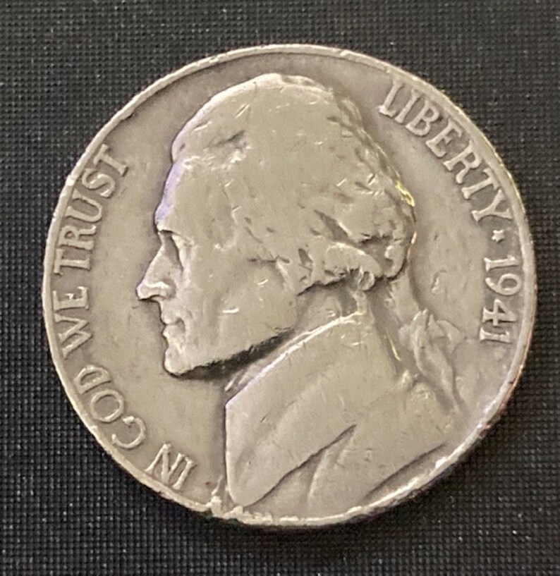 Rare 1941 Jefferson Nickel - No Mint Mark Vintage Nickel Coin US - Etsy