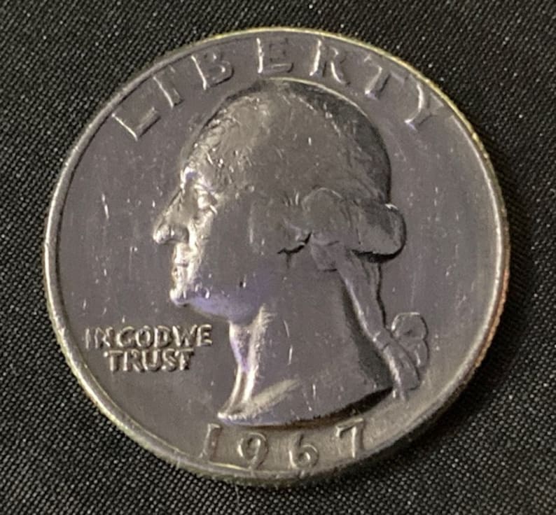 1967 No Mint Mark Washington Quarter Coin US - A Rare Vintage Treasure ...