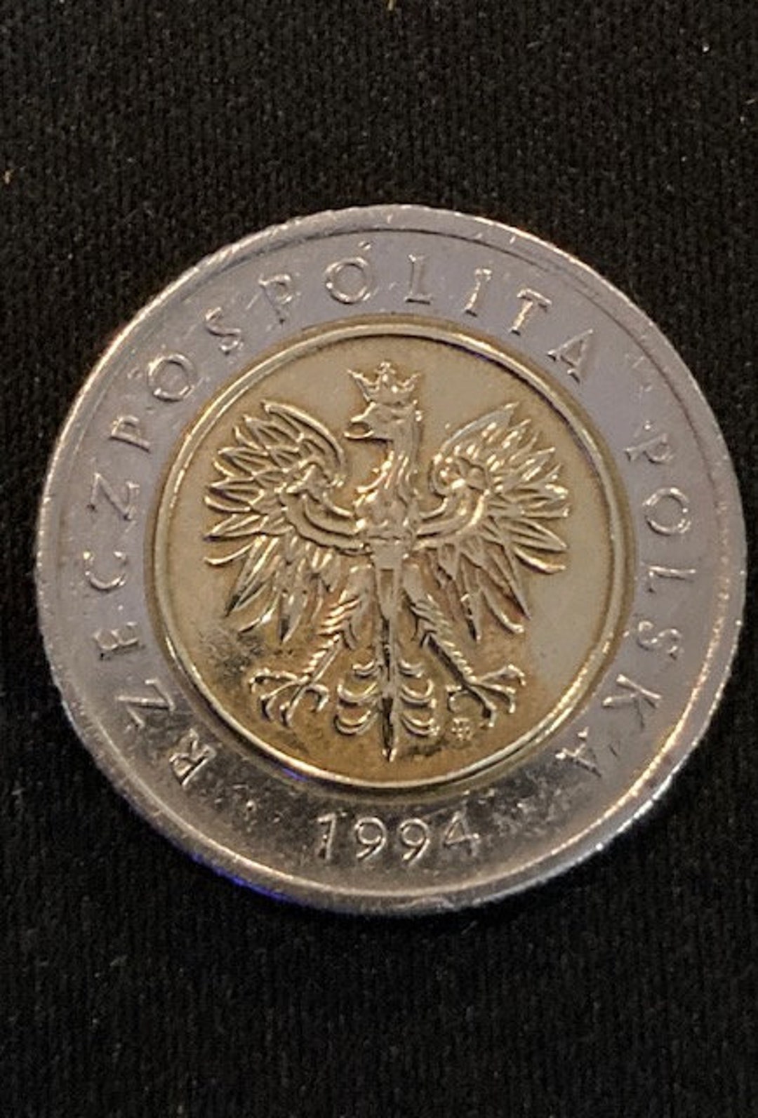 1994 Poland 5 Zlotych Coin - White Eagle - Bi-metallic Collectible - Etsy