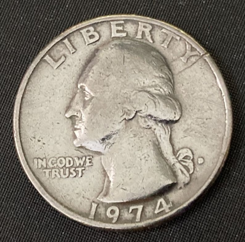 Rare Error Coin: 1974 "filled D" Mint Mark Washington Quarter Coin US ...