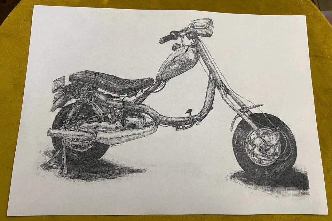 Lambretta 80's Chop A4 Ink Drawing Print - Etsy UK