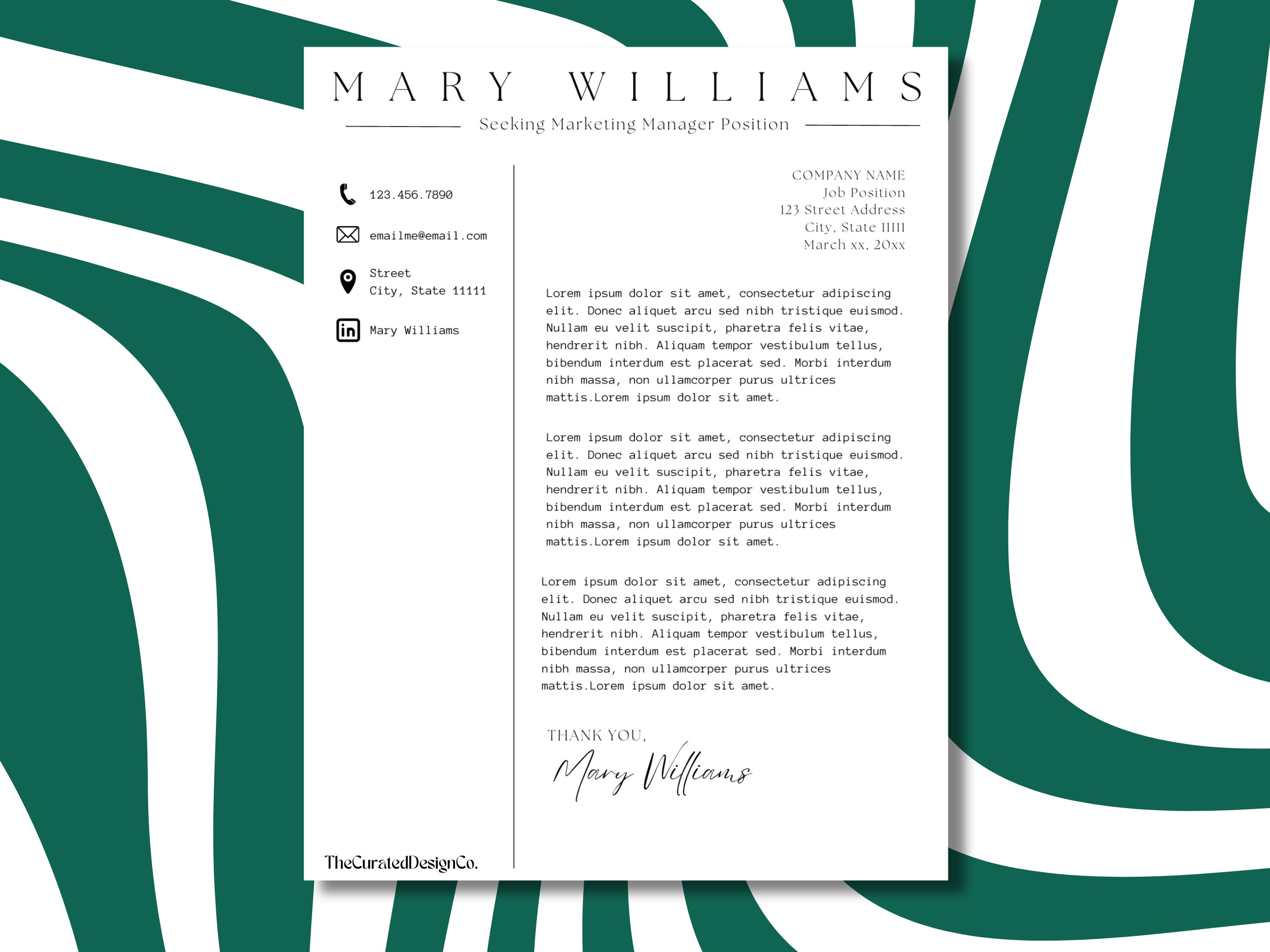 Simple Resume & Cover Letter Template - Etsy