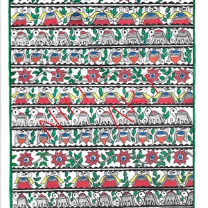 Handmade Traditional Indian Madhubani Folk Art | Living Room Decor ...