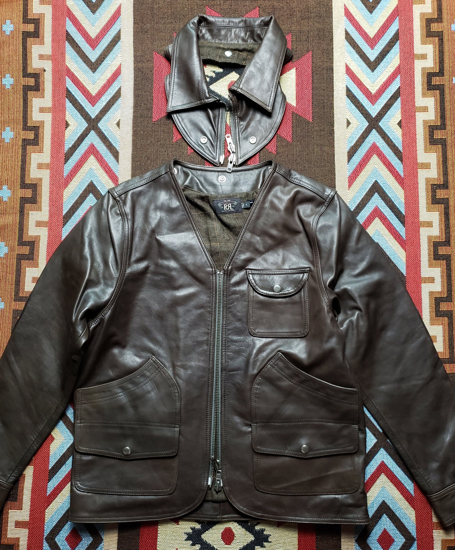 Double RL RRL Ralph Lauren Vintage Utility Hunting Shooting Leather ...