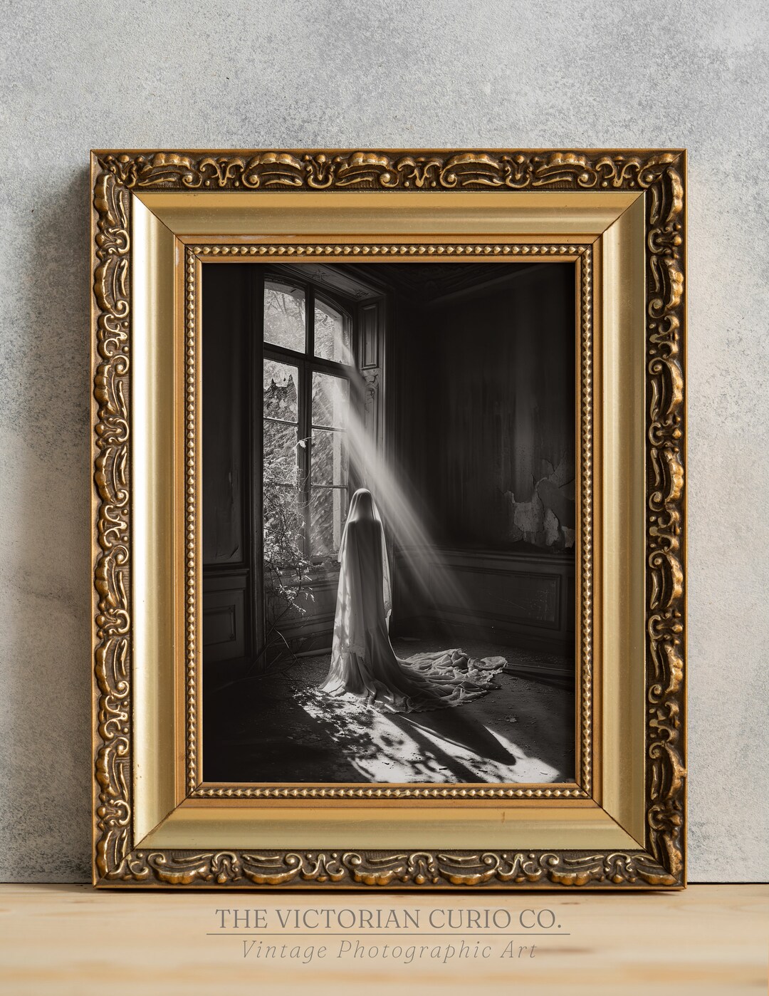 Eerie White Lady Spectre, PRINTABLE Ghost Art, Gothic Wall Decor, Goth ...
