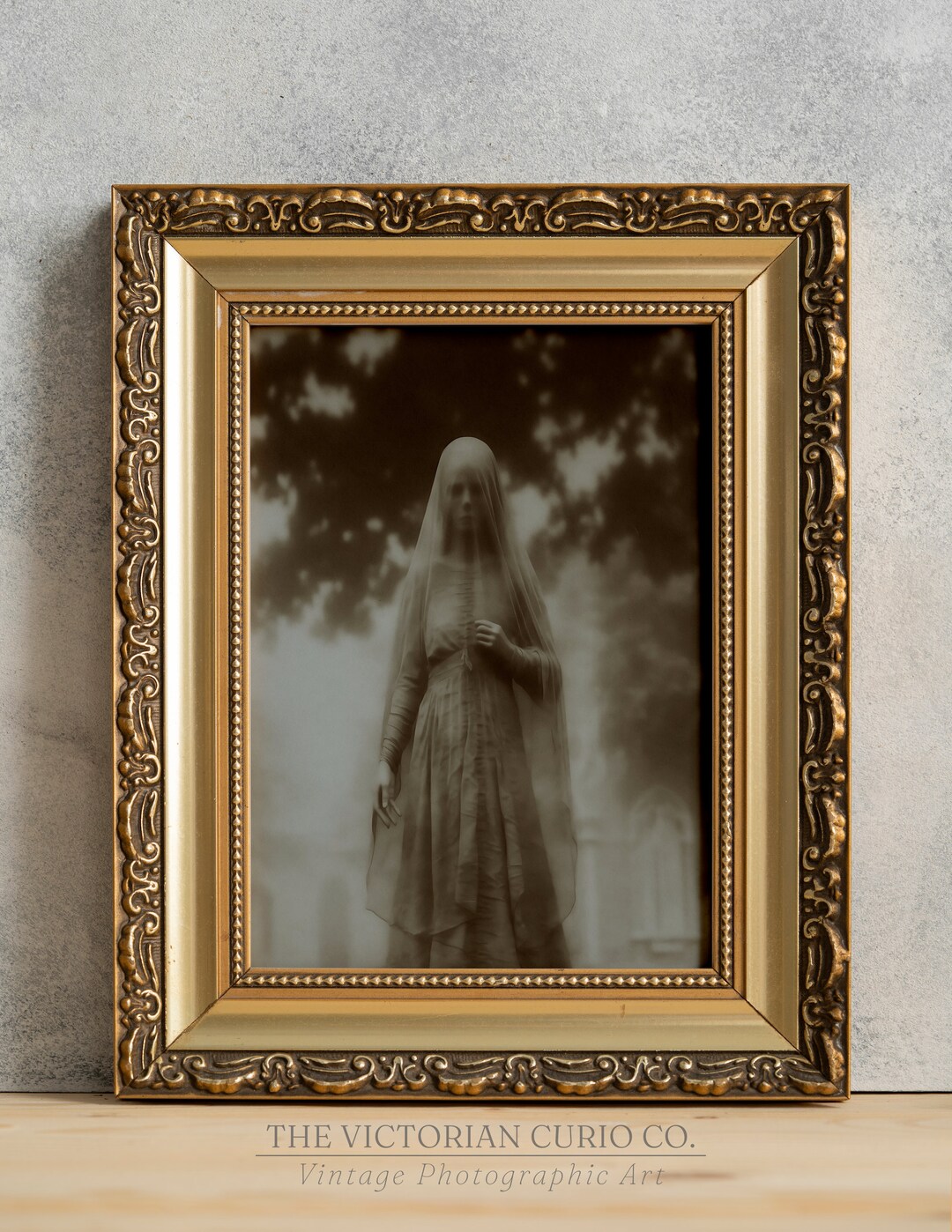 Grim Ethereal Widow Print, PRINTABLE Wall Art, Spooky Graveyard Ghost ...