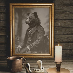 Gothic Bear Vintage Poster, PRINTABLE Goth Victorian Art, Vintage ...