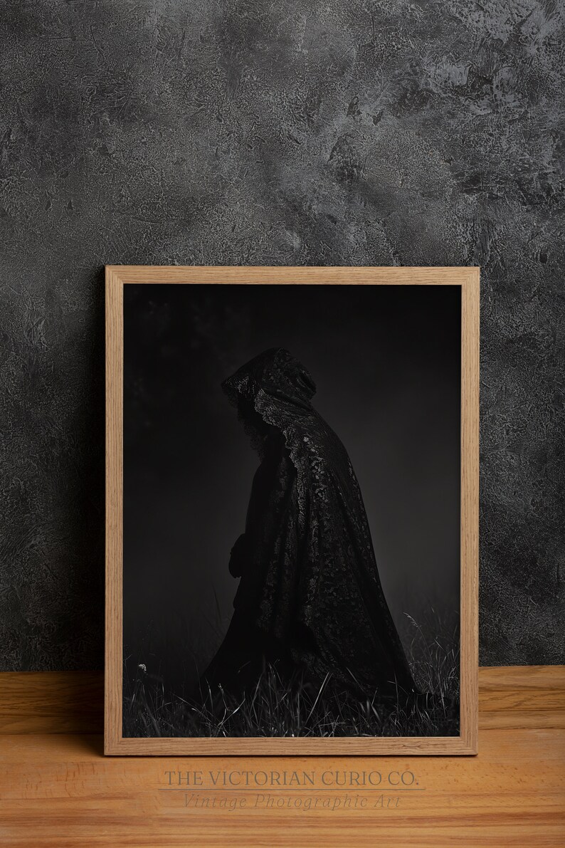Dark Victorian Phantom Print, PRINTABLE Stygian Aesthetic Art, Black ...