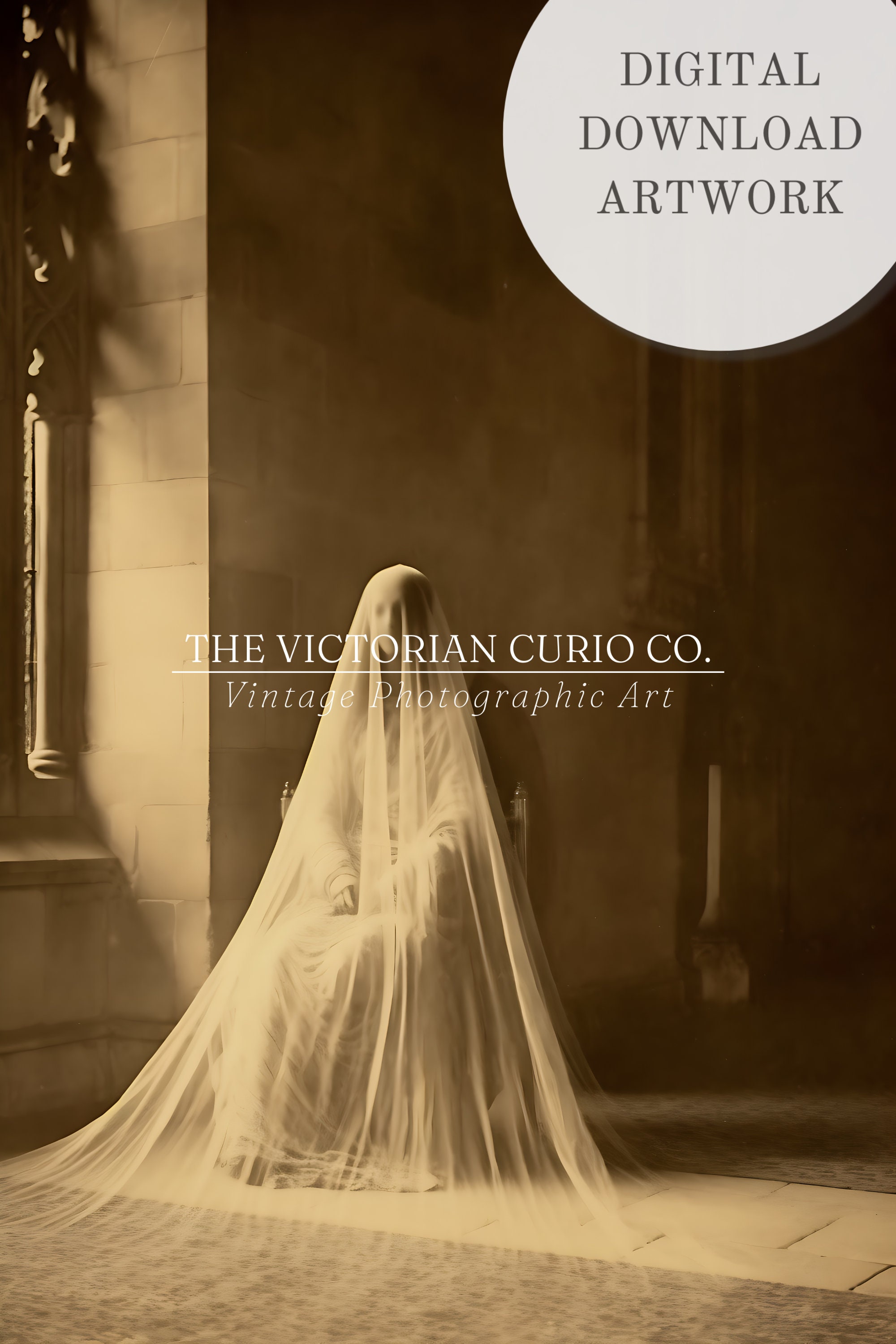 Classical Gothic Ghost Photograph, Victorian Goth PRINTABLE Wall Art ...