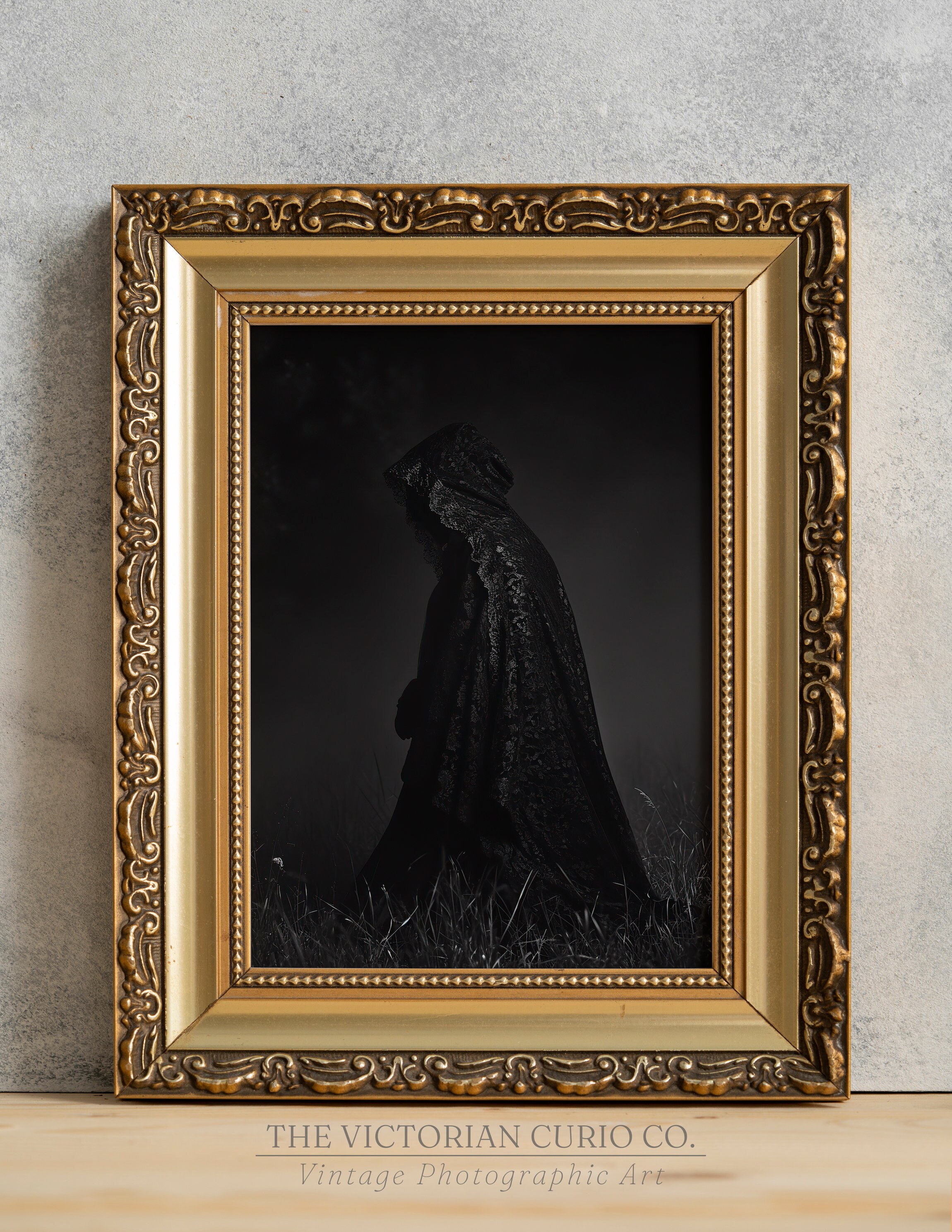 Dark Victorian Phantom Print, PRINTABLE Stygian Aesthetic Art, Black ...