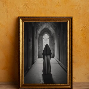 Scary Nun Spectre Photo, PRINTABLE Horror Art, Creepy Vintage Ghost ...