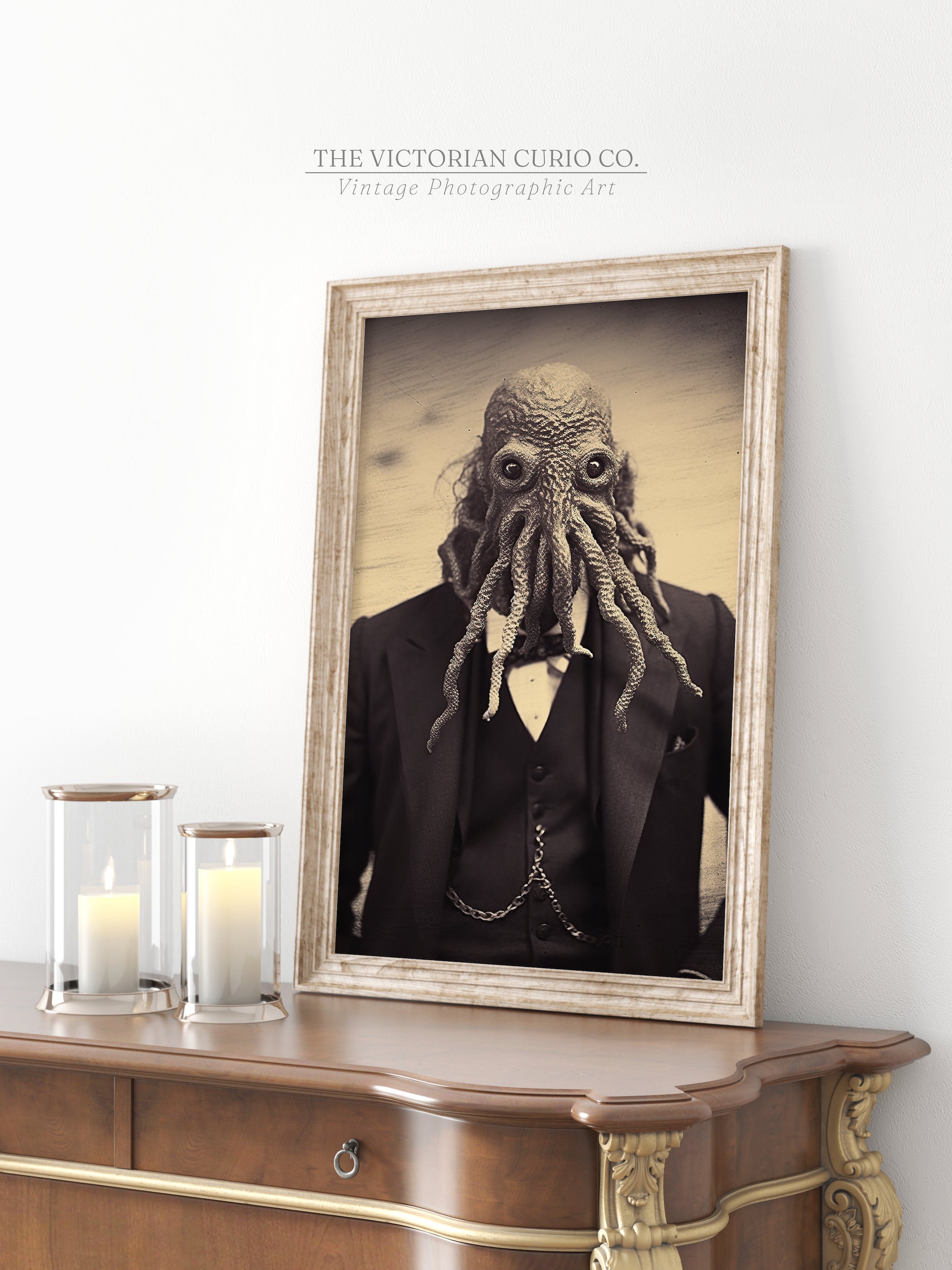 Gothic Octopus Gentleman Poster PRINTABLE Art Portrait - Etsy