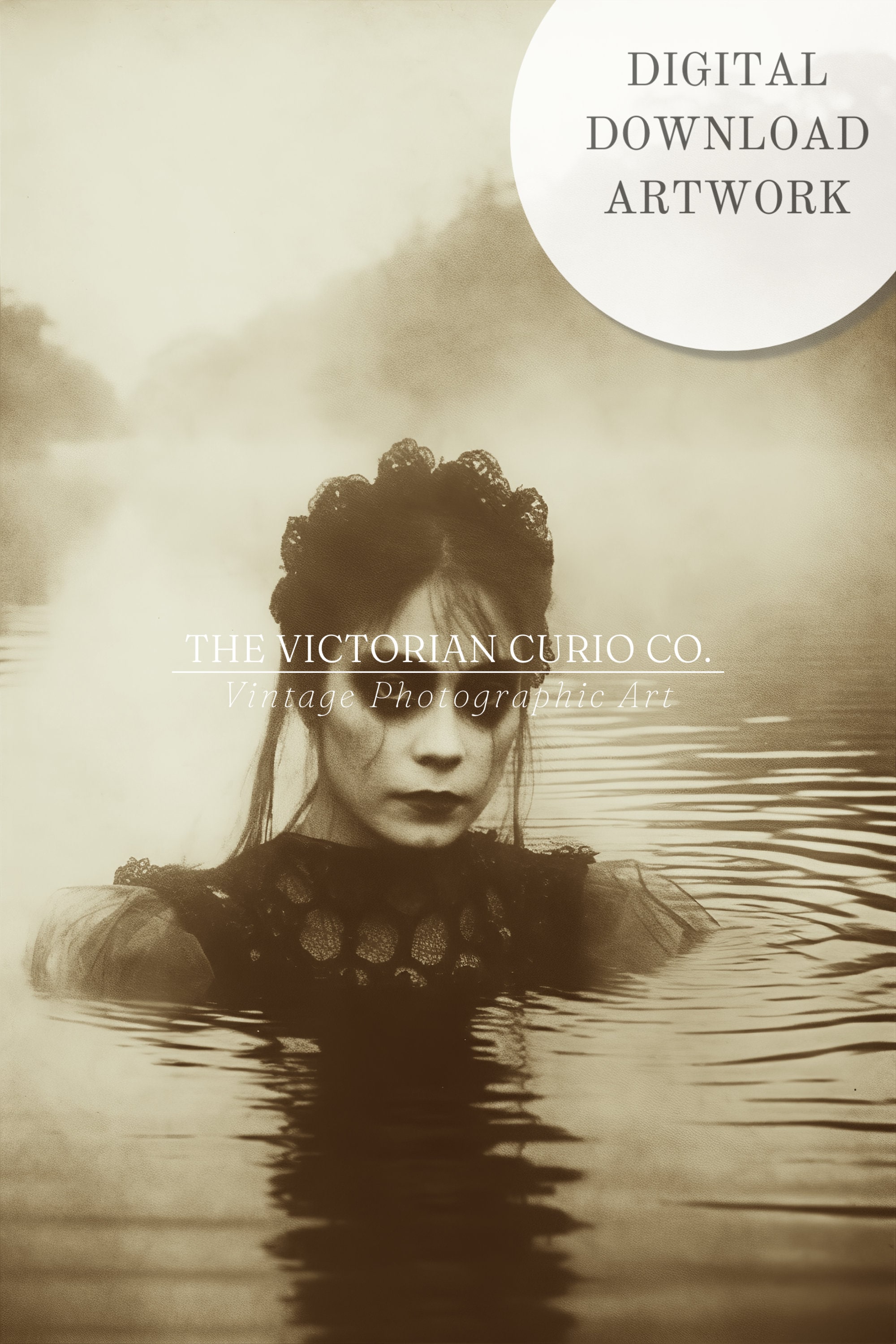 Gothic Nymph Vintage Poster, PRINTABLE Eerie Victorian Photograph, Dark ...