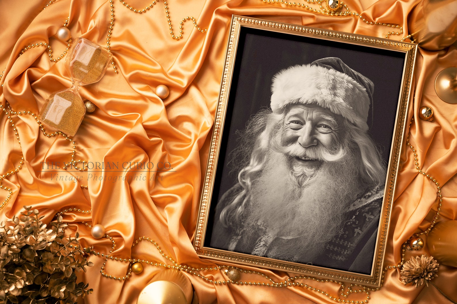 Vintage Santa Portrait Photo, PRINTABLE Father Christmas Art, Festive ...