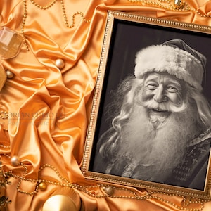 Vintage Santa Portrait Photo, PRINTABLE Father Christmas Art, Festive ...