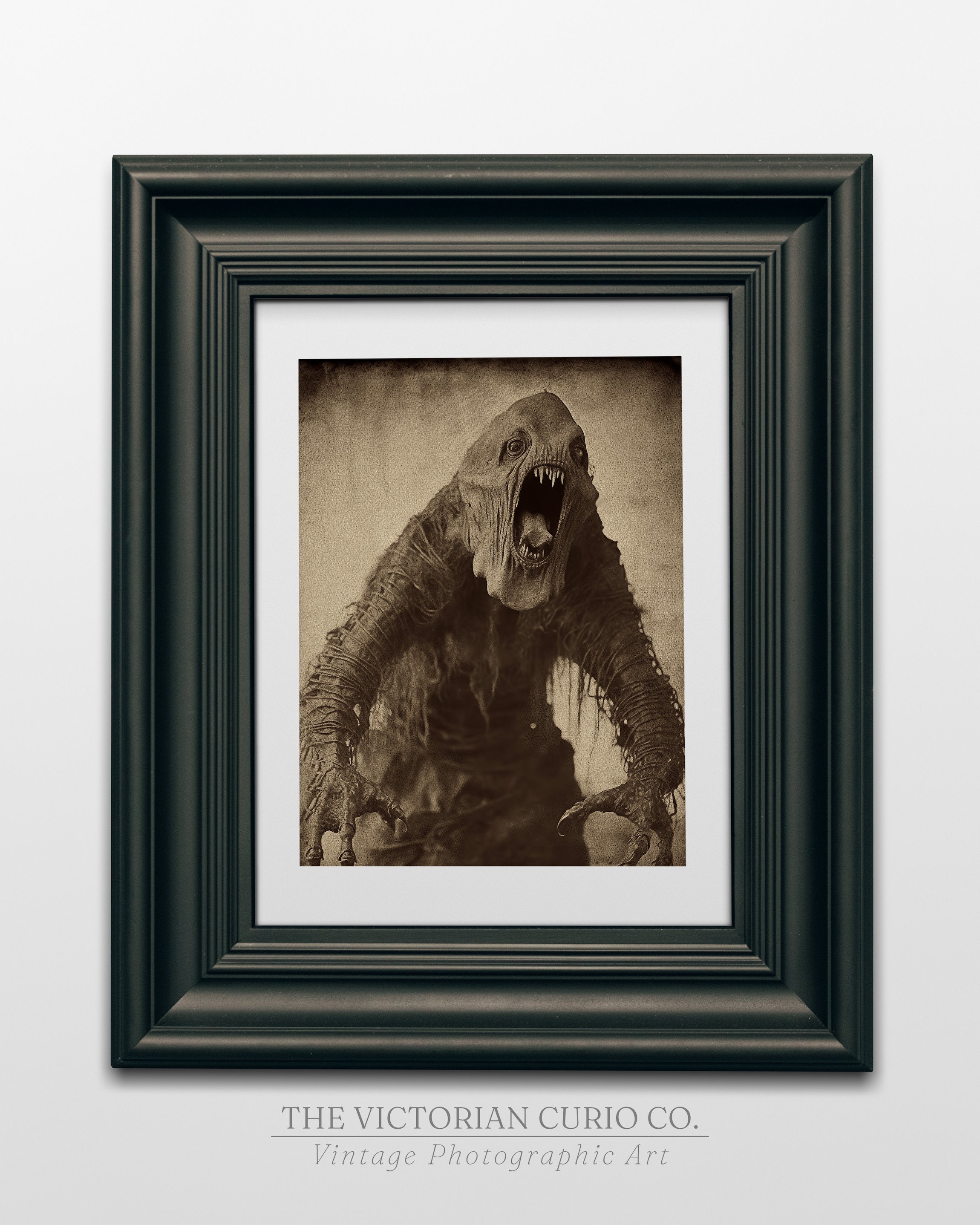 Antique Victorian Monster Photograph, PRINTABLE Weird Photo Art, Aged ...
