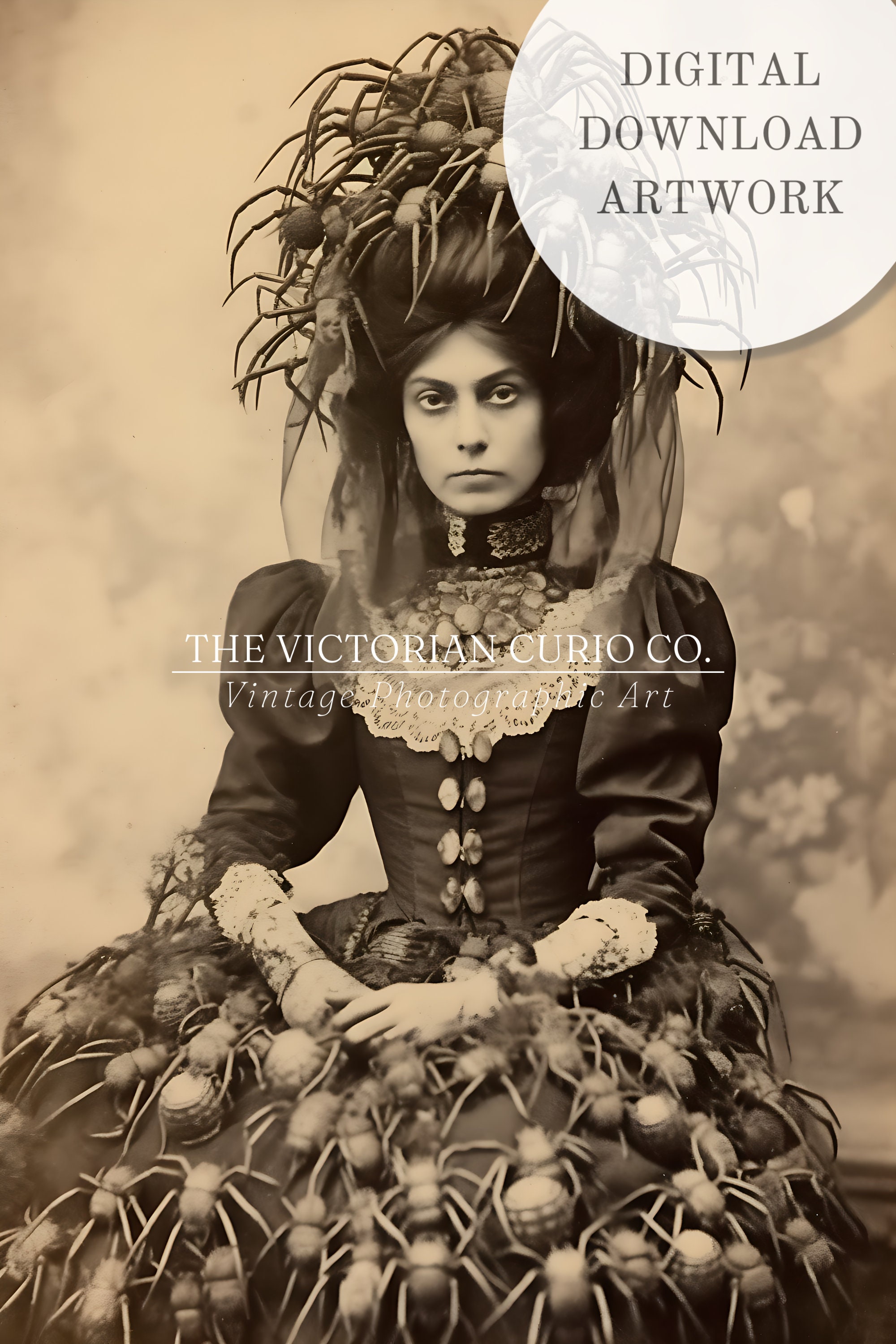Victorian Spider Lady Print, Vintage PRINTABLE Wall Art, Dark Occult ...