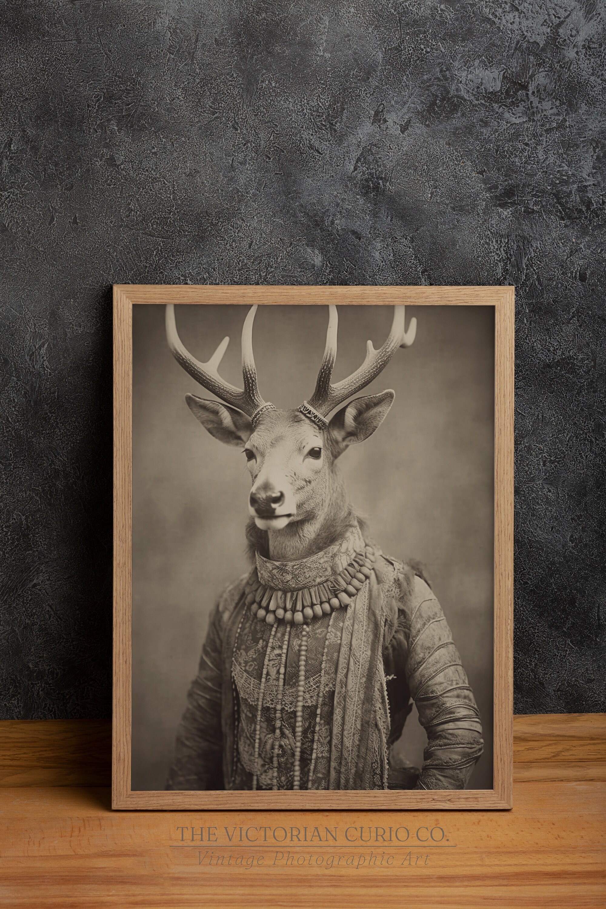Gothic Stag Vintage Portrait, PRINTABLE Goth Wall Art, Renaissance ...