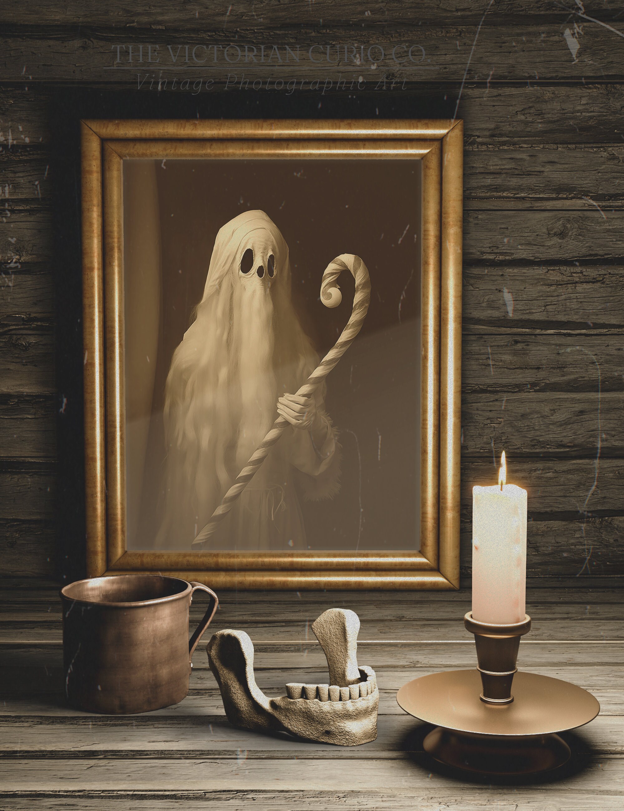 Candy Cane Ghost Print, PRINTABLE Photo, Spooky Christmas Decor ...