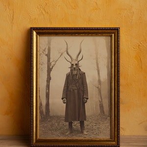 Fearsome Baphomet Cultist Print, PRINTABLE Satanic Photo, Occult Wall ...